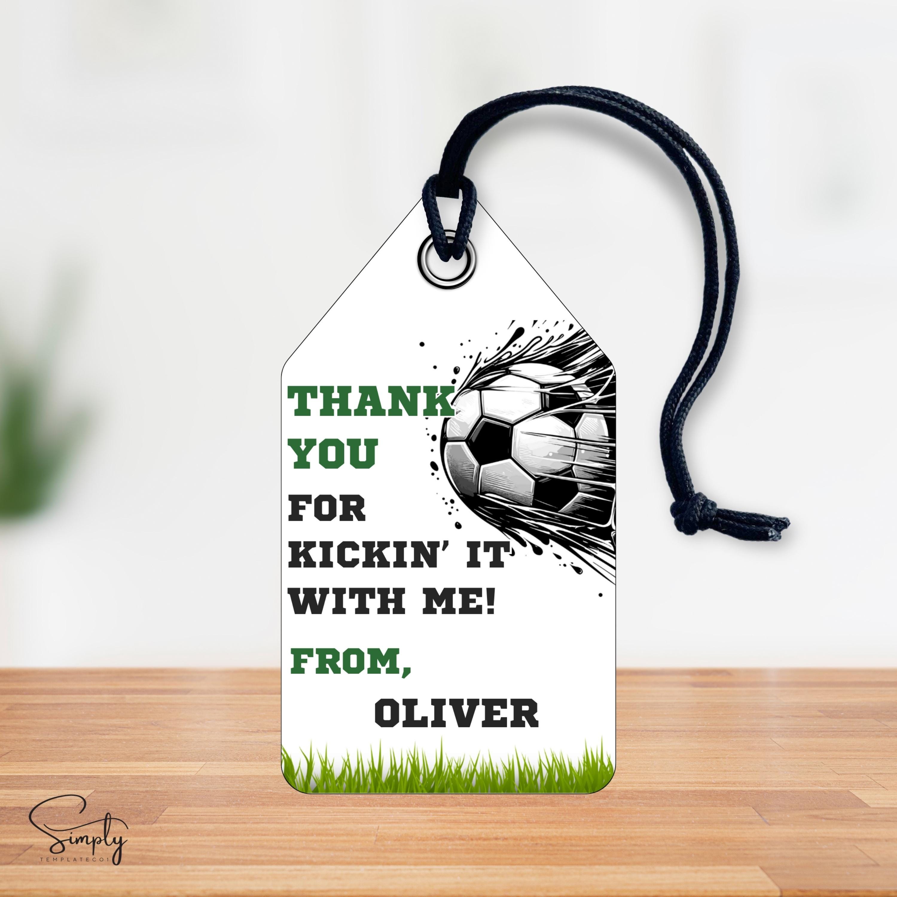 Soccer Birthday Favor Tags Thank You Gift Tag Soccer Party Favor Label ...