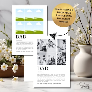 Dad Definition Editable Template Customizable Fathers Day Photo Collage ...