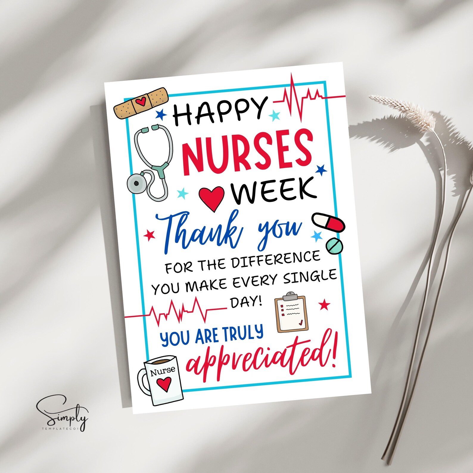 Nurse Week Sign Printable Appreciation Nurse Thank You Flyer Nurses ...