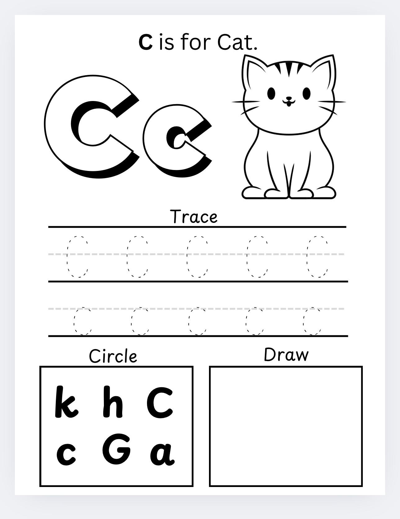 Printable Alphabet Worksheets Pre K Kindergarten - Etsy