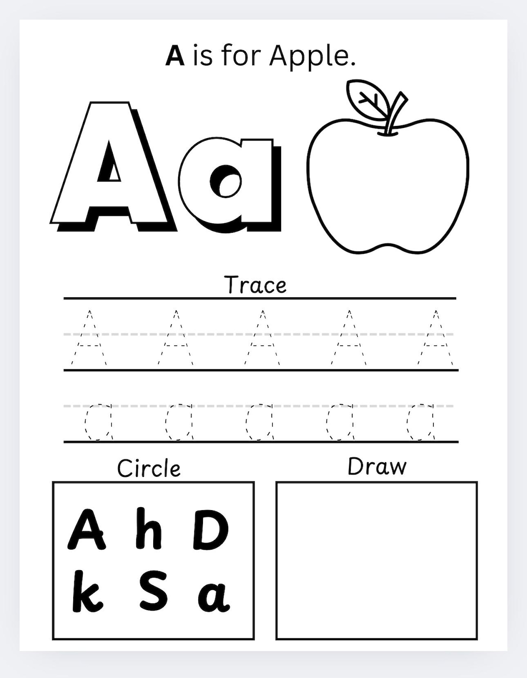 Printable Alphabet Worksheets Pre K Kindergarten - Etsy