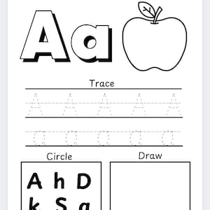 Printable Alphabet Worksheets Pre K Kindergarten - Etsy