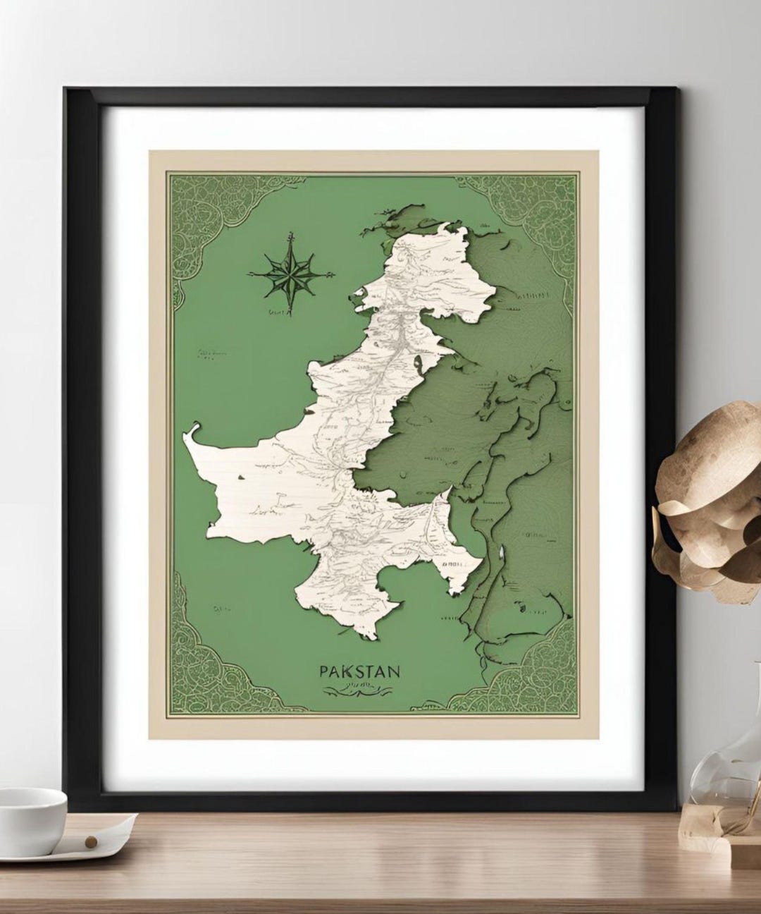 Pakistani Map With Truck Art Print Pakistani Gift Map Jewelry, Travel ...