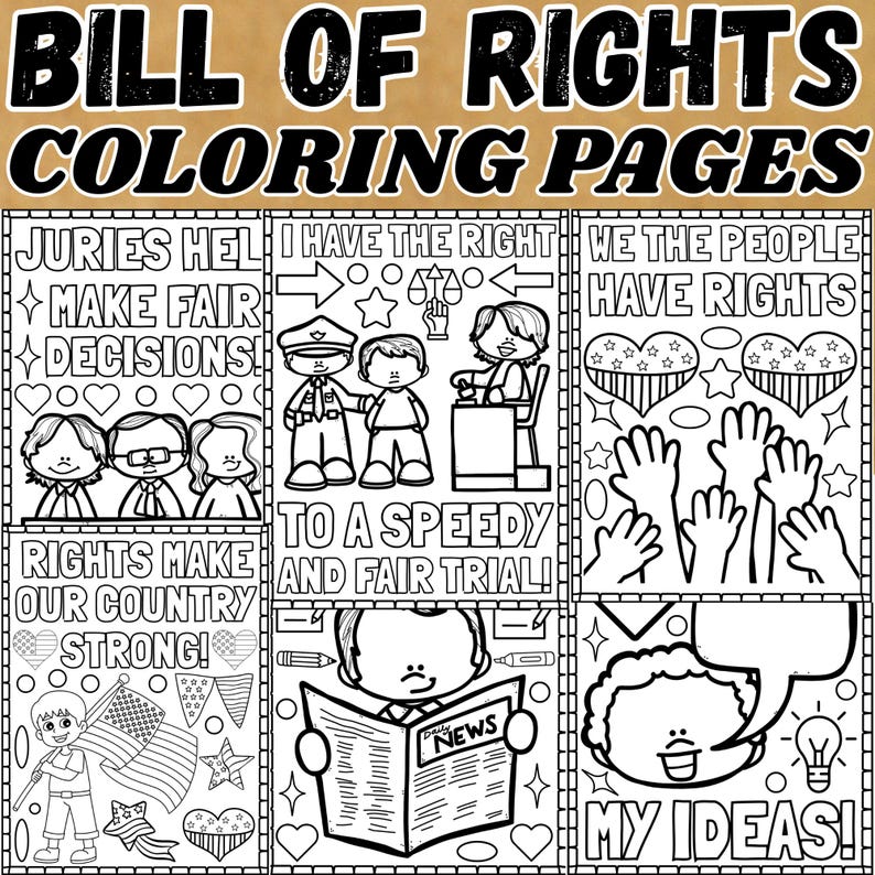Bill of Rights Printable – Kid-friendly Civics Classroom Poster (PDF ...
