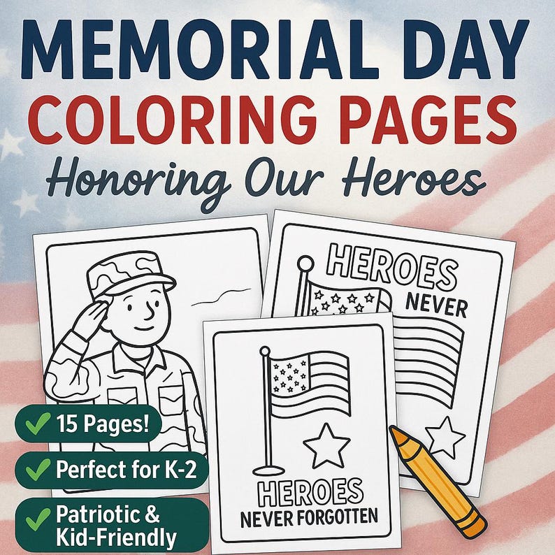 Memorial Day Coloring Pages | Honoring Our Heroes | Patriotic ...
