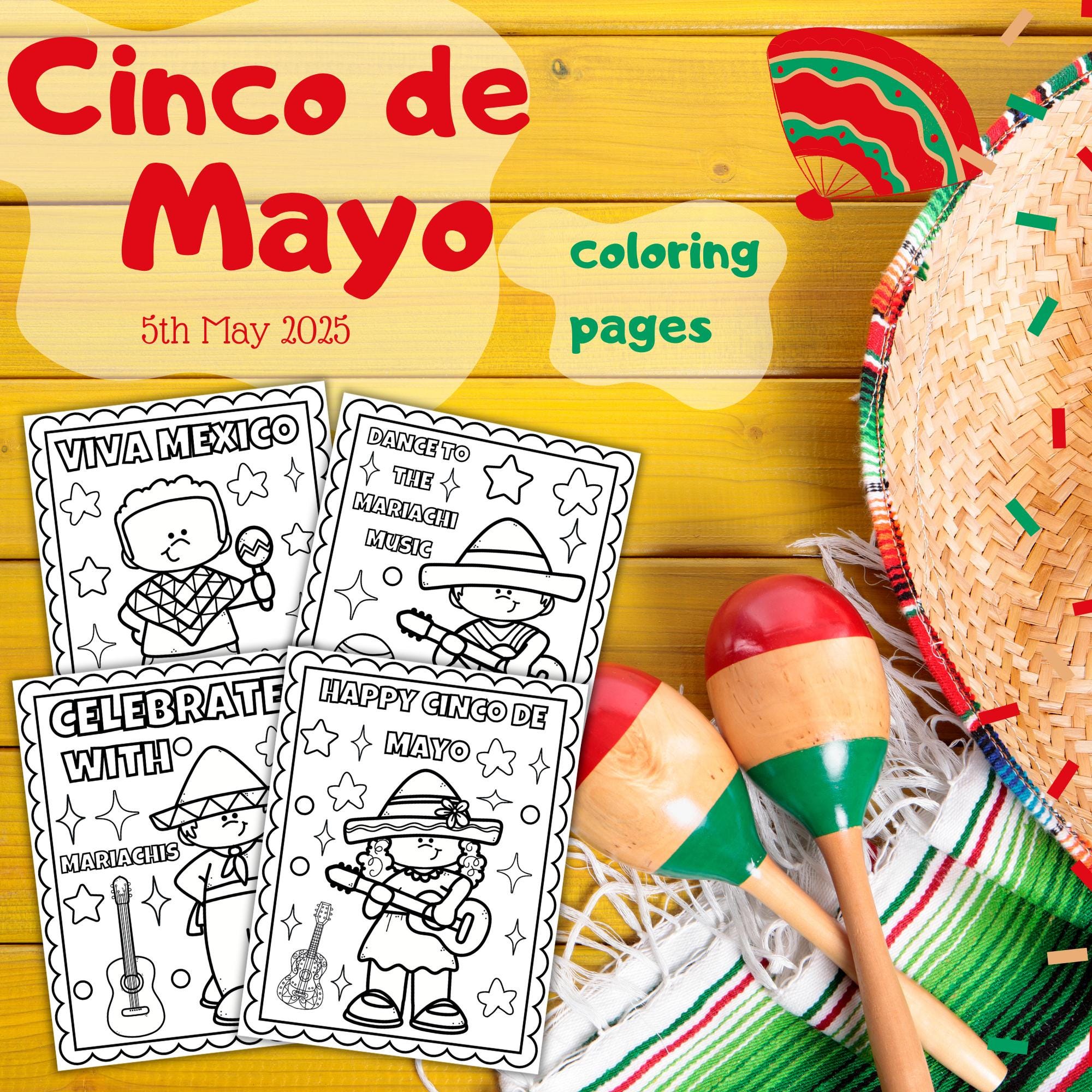 Cinco De Mayo Coloring Pages - 13 Printable Activity Sheets for Kids ...