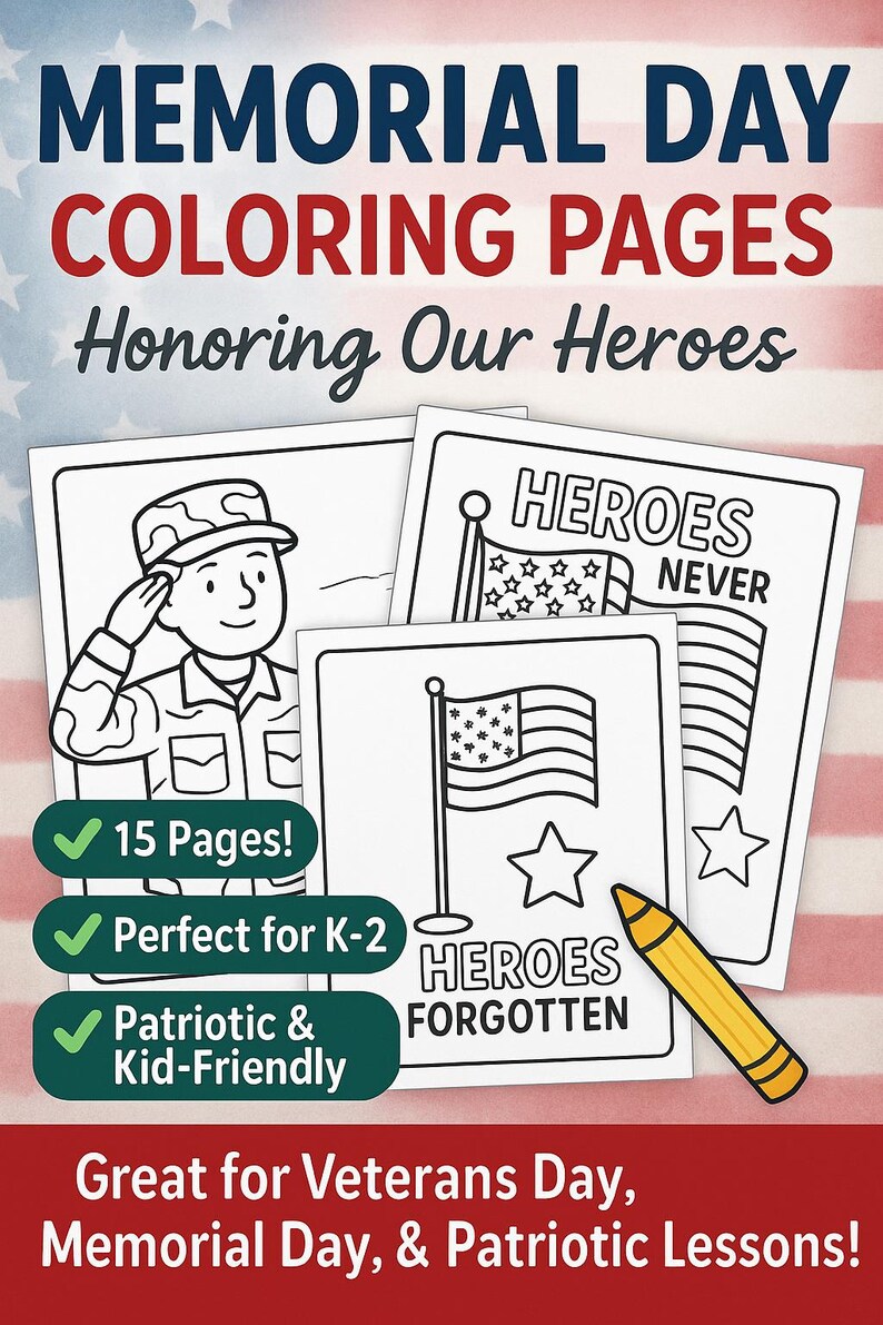 Memorial Day Coloring Pages | Honoring Our Heroes | Patriotic ...