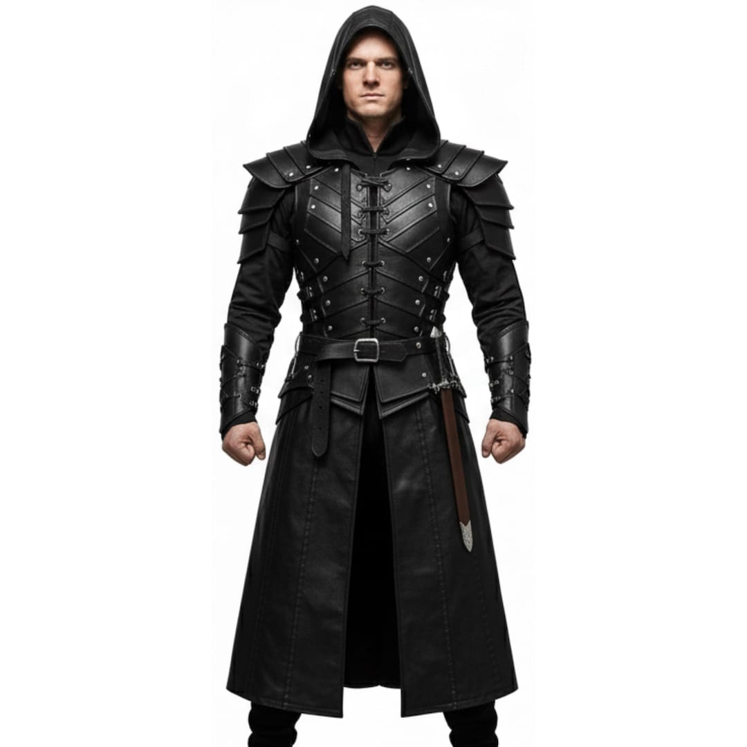Handmade Leather Assassin Armor Cloak: Medieval Warrior Cosplay Outfit ...