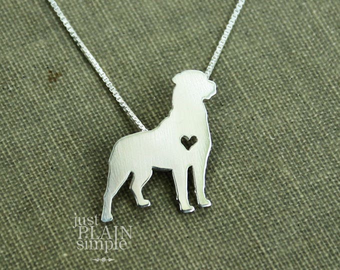 Tiny Rottweiler Necklace Sterling Silver Hand Cut Pendant and - Etsy