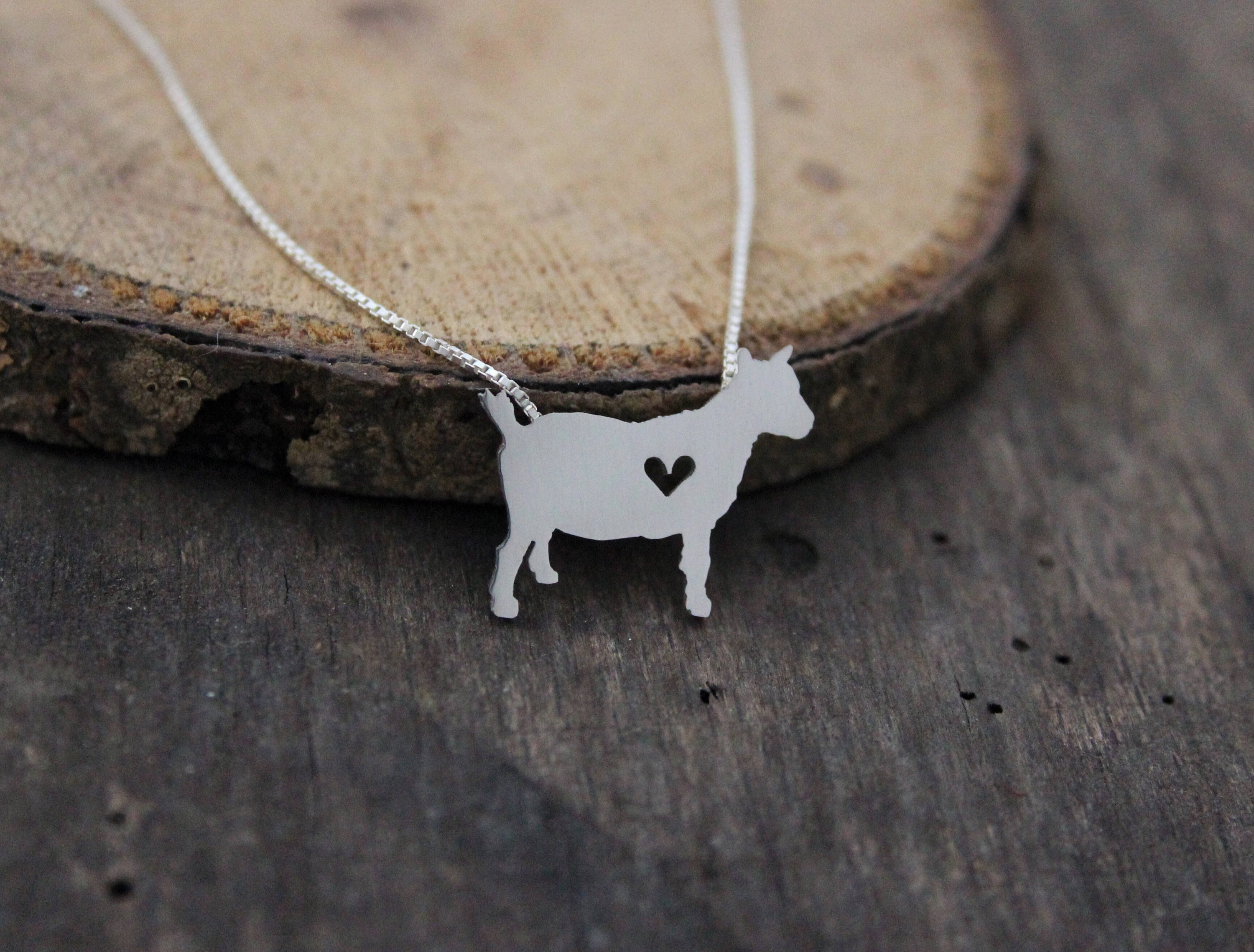 Tiny Pygmy Goat Necklace Sterling Silver Hand Cut Pendant and | Etsy