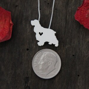 Tiny Cocker Spaniel Necklace, Sterling Silver Hand-cut Dog Lover ...