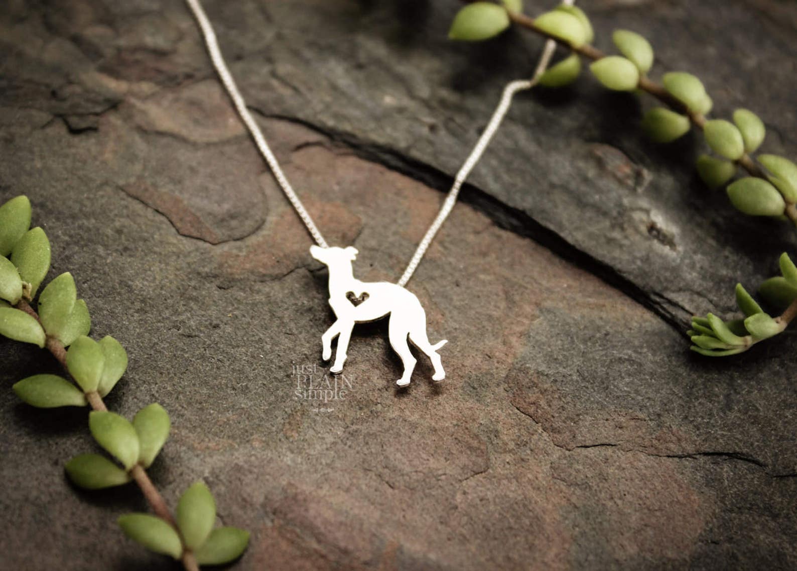 Tiny Whippet necklace sterling silver hand cut pendant and | Etsy