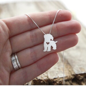 Tiny Cockapoo Necklace, Sterling Silver Hand Cut Pendant and Heart ...