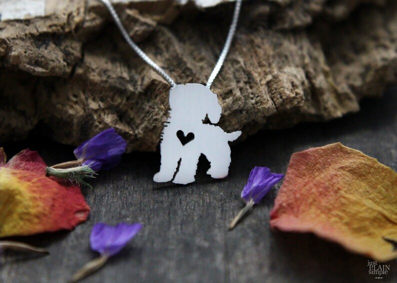 Tiny Cockapoo necklace sterling silver hand cut pendant and | Etsy