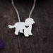 Tiny Labradoodle Necklace, Sterling Silver Hand Cut Pendant and Heart ...
