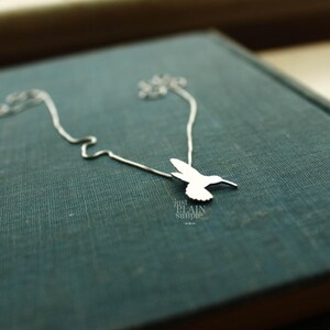 Tiny Hummingbird Necklace, Sterling Silver Bird Pendant, Hand Made ...