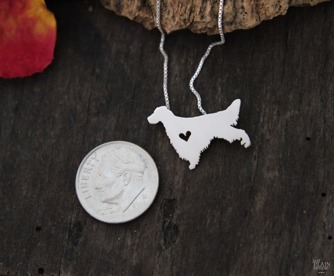 Tiny Irish Setter Necklace Sterling Silver Hand Cut Pendant - Etsy