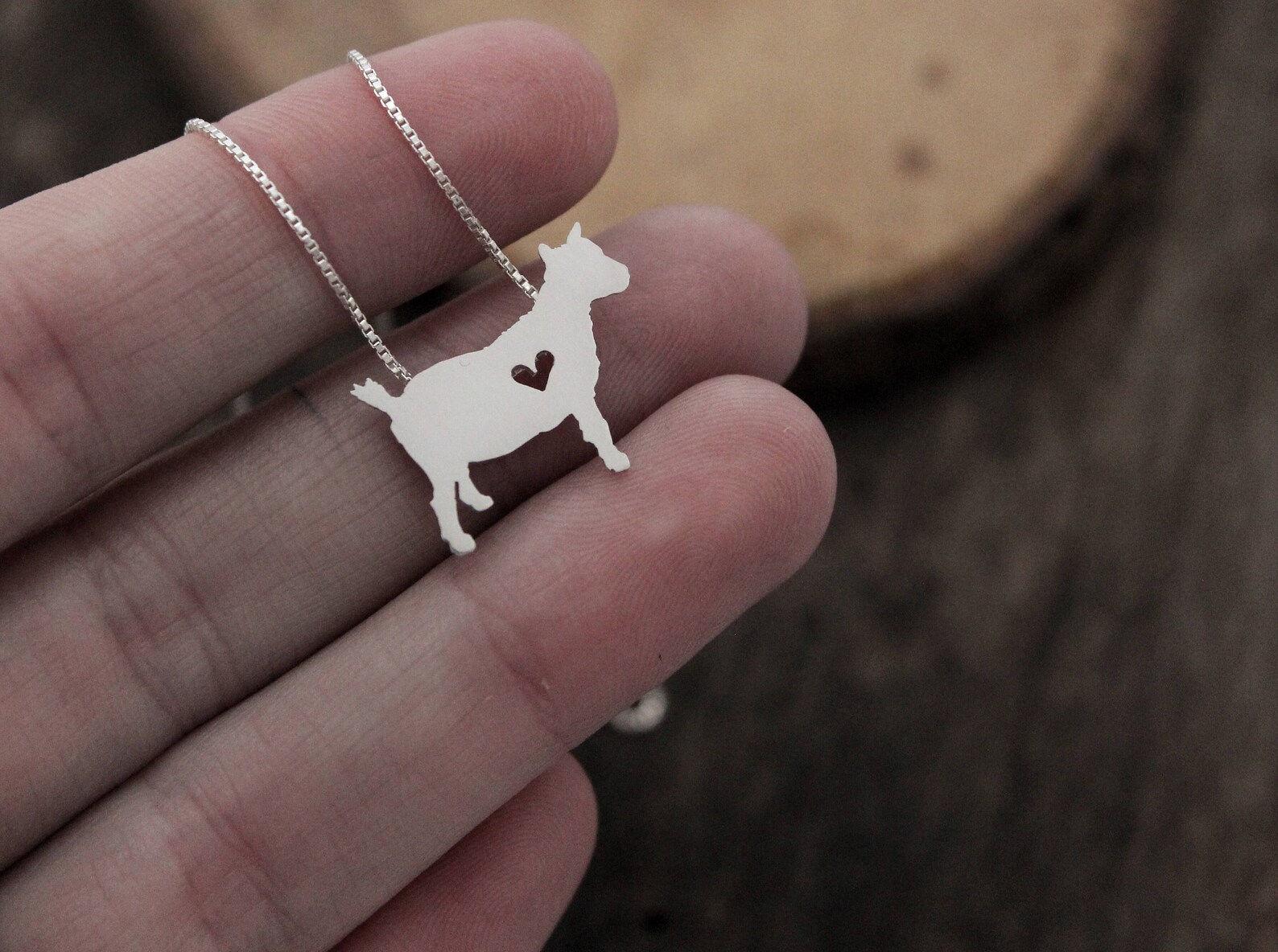 Tiny Pygmy Goat Necklace Sterling Silver Hand Cut Pendant and | Etsy