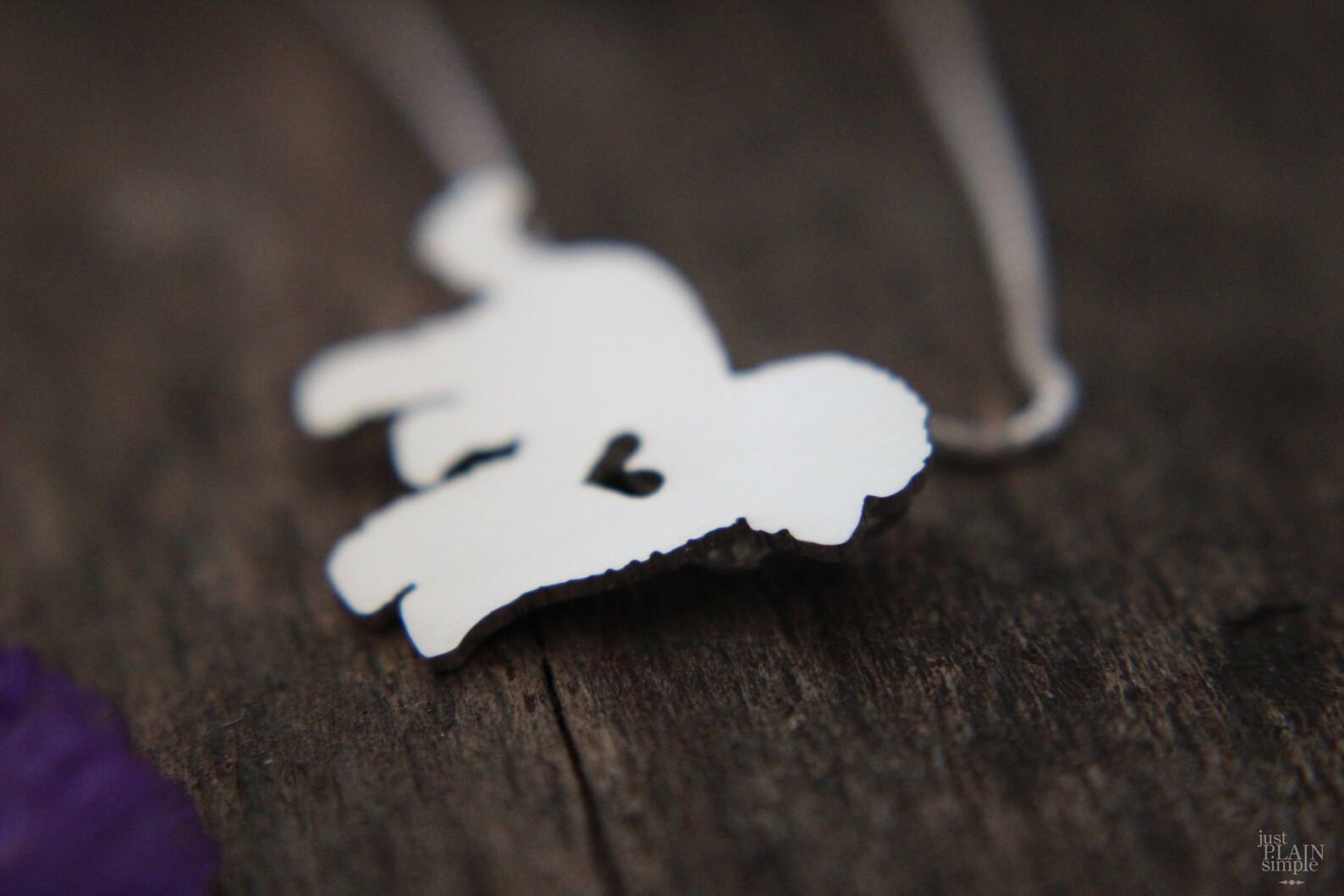 Tiny Labradoodle Necklace, Sterling Silver Hand Cut Pendant and Heart ...