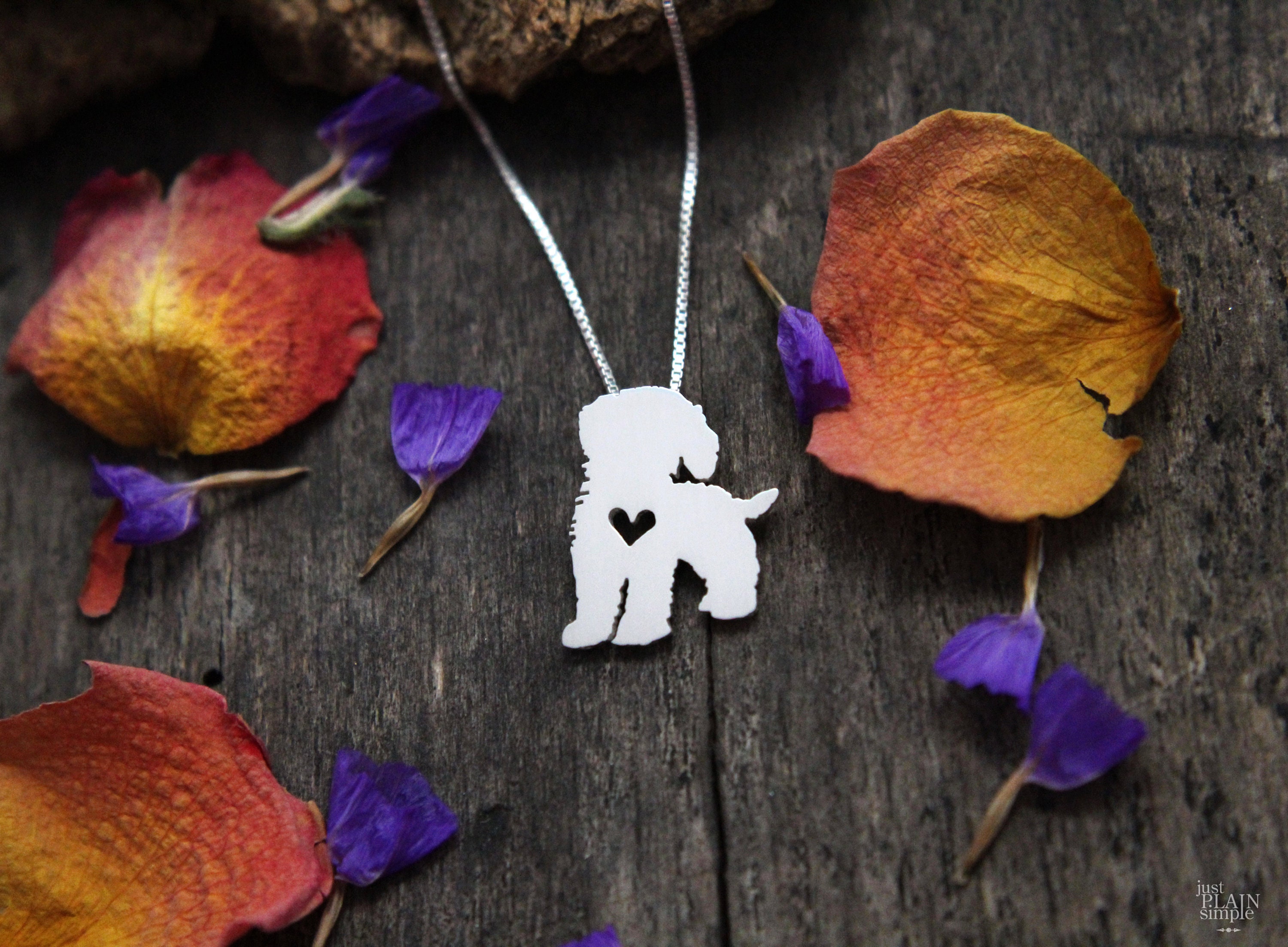 Tiny Cockapoo necklace sterling silver hand cut pendant and | Etsy