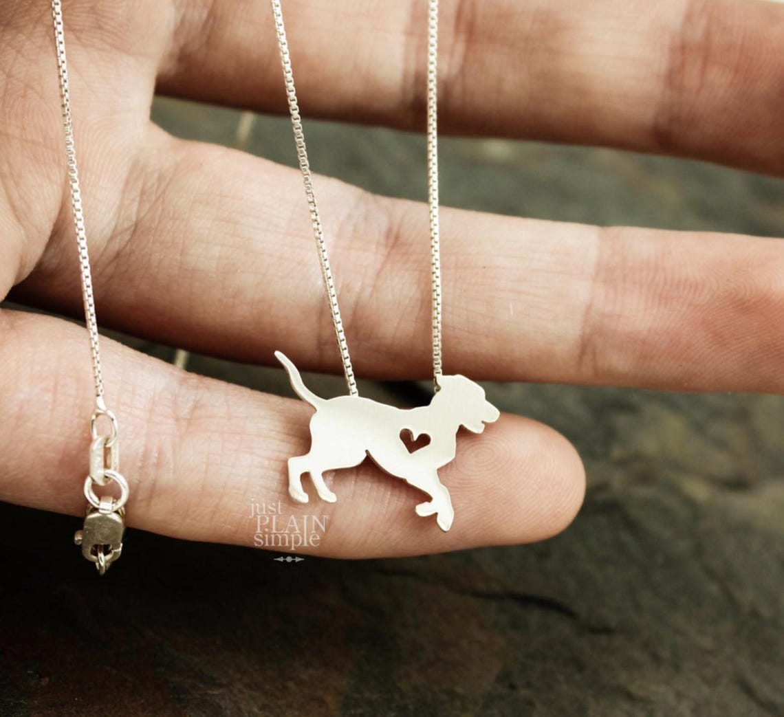 Tiny Pup Necklace Sterling Silver Hand Cut Dog Pendant and - Etsy