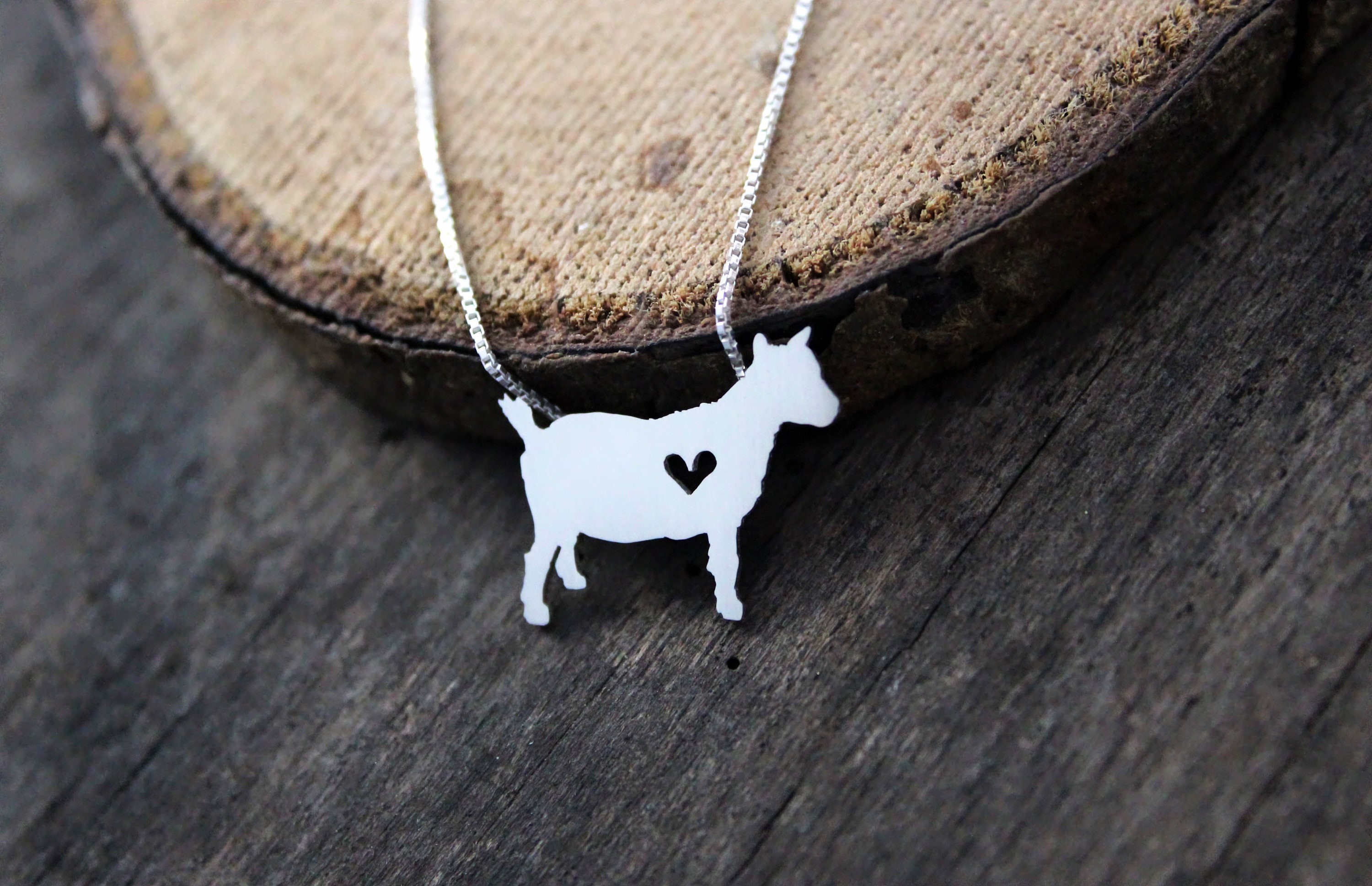 Tiny Pygmy Goat Necklace Sterling Silver Hand Cut Pendant and | Etsy