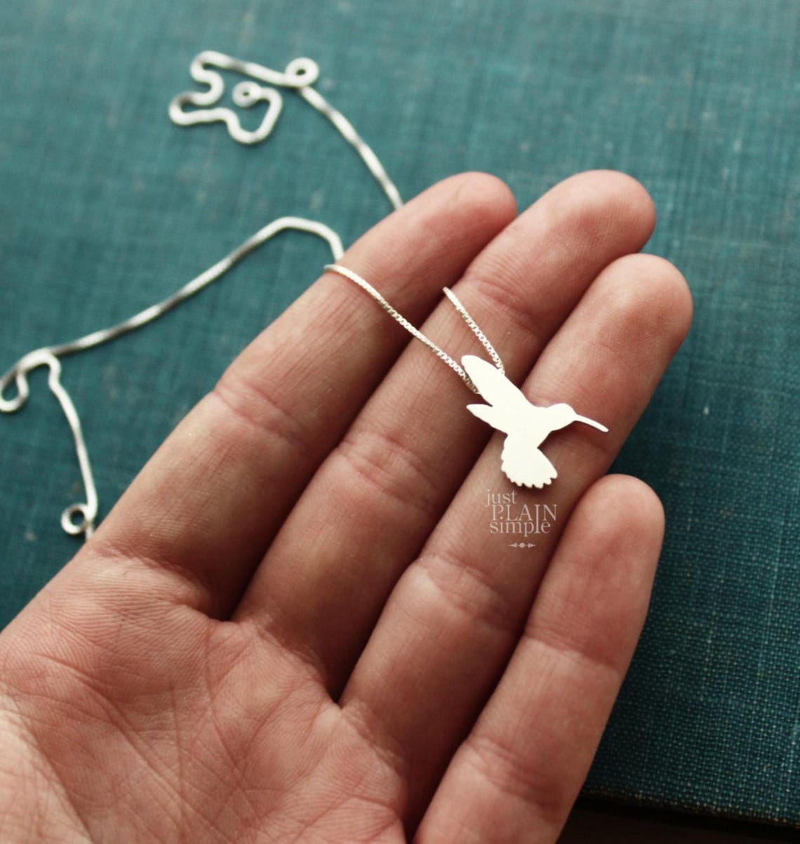 Tiny Hummingbird Necklace, Sterling Silver Bird Pendant, Hand Made ...