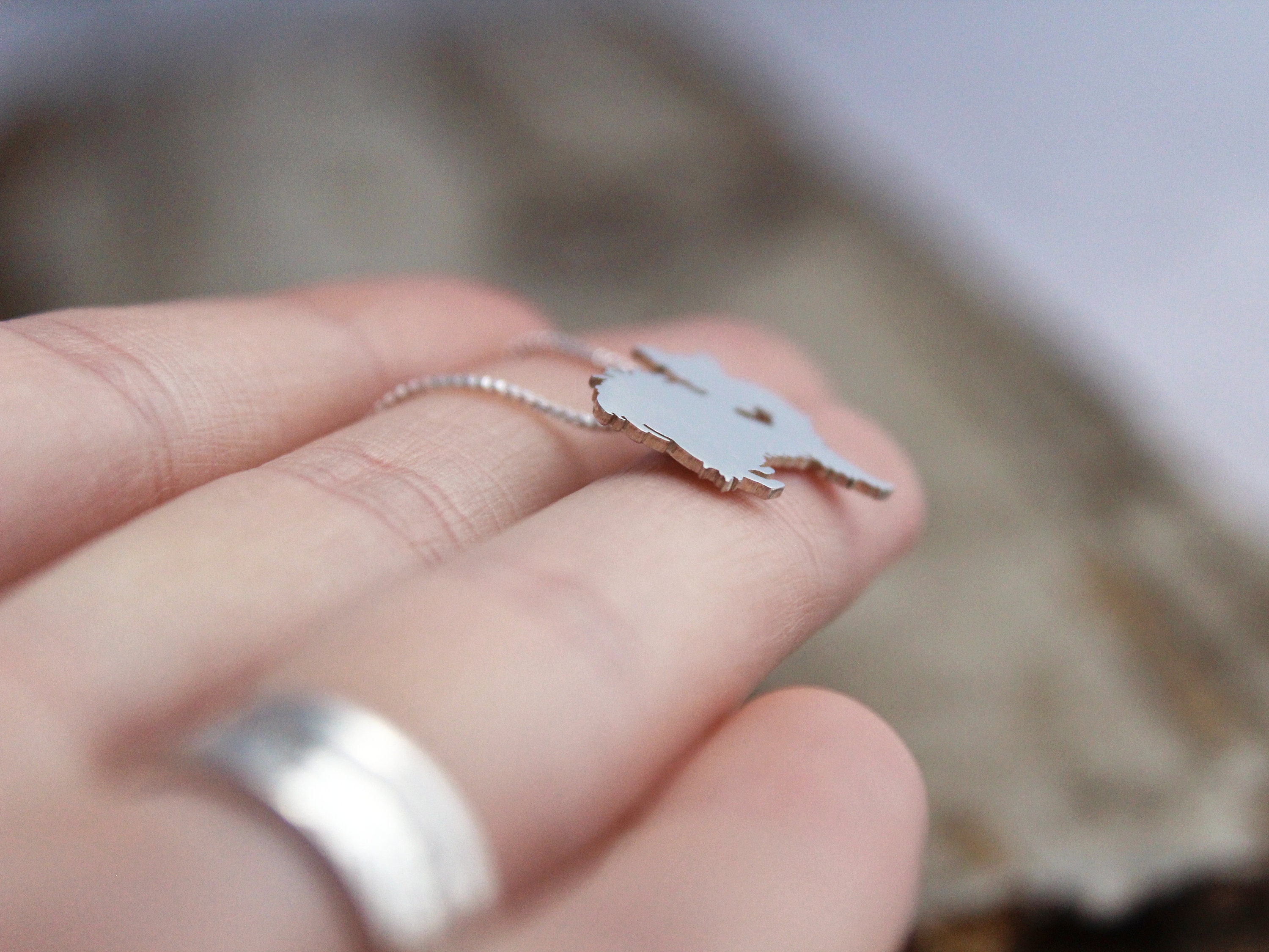 Tiny Papillon Necklace Sterling Silver Hand Cut Pendant and | Etsy