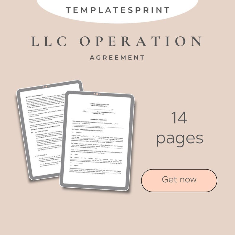 LLC Operating Agreement Form | Member Managed LLC Operating Agreement ...
