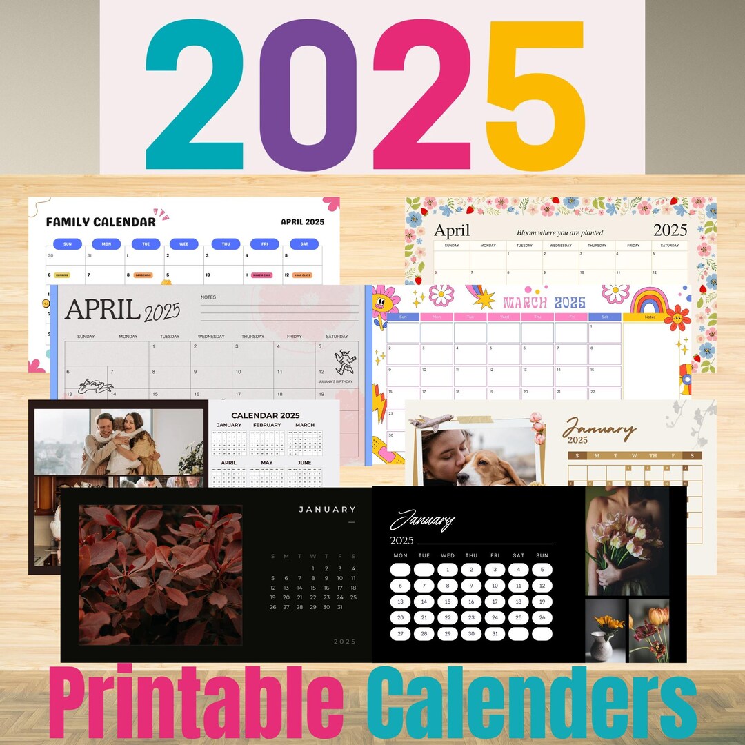 2025 Calendar Printable, Kids Calendar 2025, Wall Calendar PDF ...