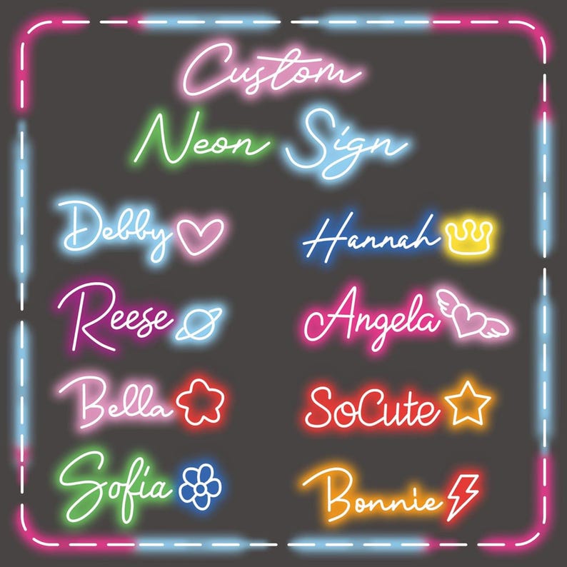 Custom LED Neon Sign - Personalized Name or Logo Light for Home ...