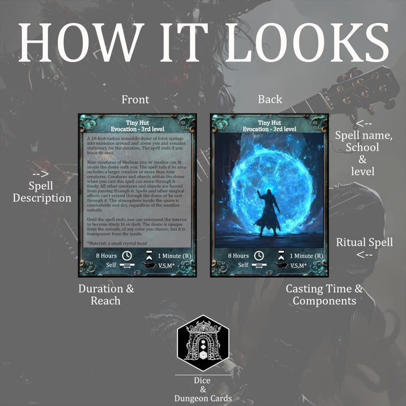 D&D Bard Spell Cards - 2nd Level Spells - Illustrated Spell Cards for ...