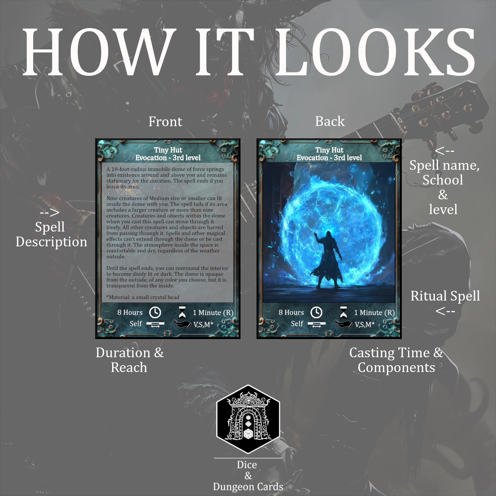 D&D Bard Spell Cards - 2nd Level Spells - Illustrated Spell Cards for ...