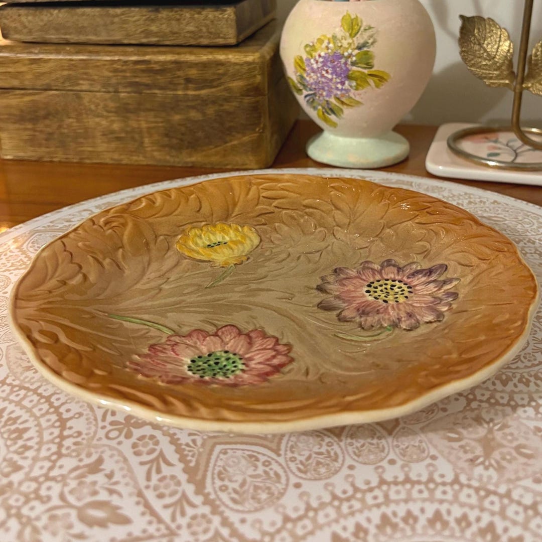 Vintage Shorter & Son Floral Majolica Plate – Staffordshire Pottery ...