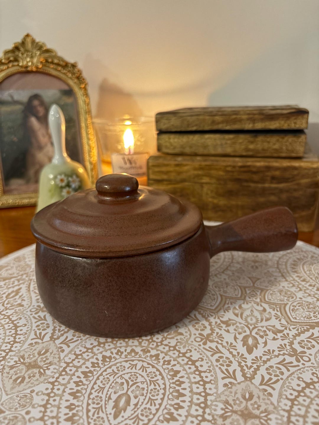 Vintage 1970s Brown Stoneware Pot With Lid – Rustic Kitchenware - Etsy