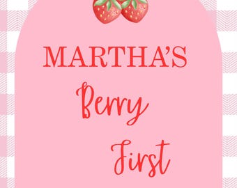 Berry First Birthday Signage, Birthday Sign, First Birthday Sign, Berry ...