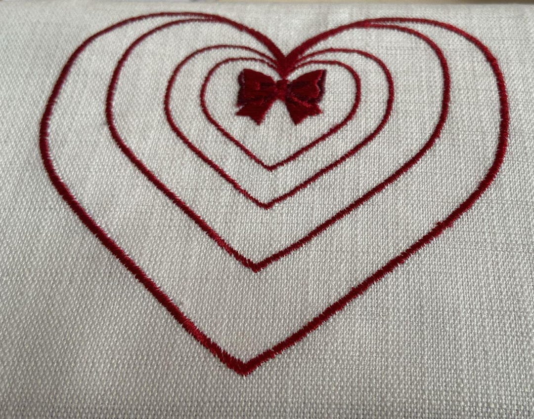 Heart Outline Embroidery Design – Digital Machine Embroidery File ...