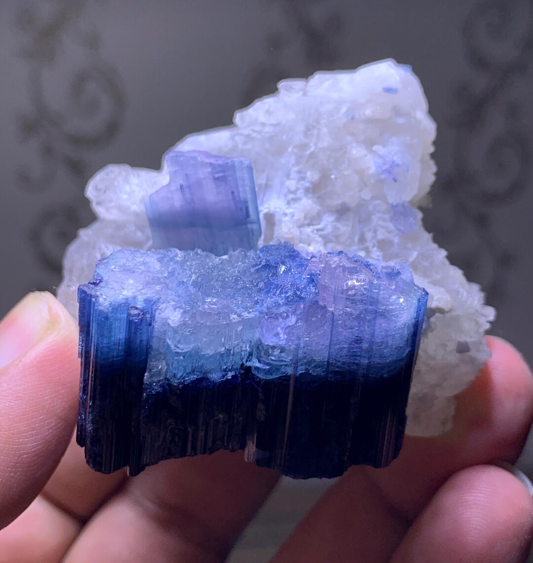Aesthetic Deep Blue Perfect Indicolite Tourmaline With Quartz ...