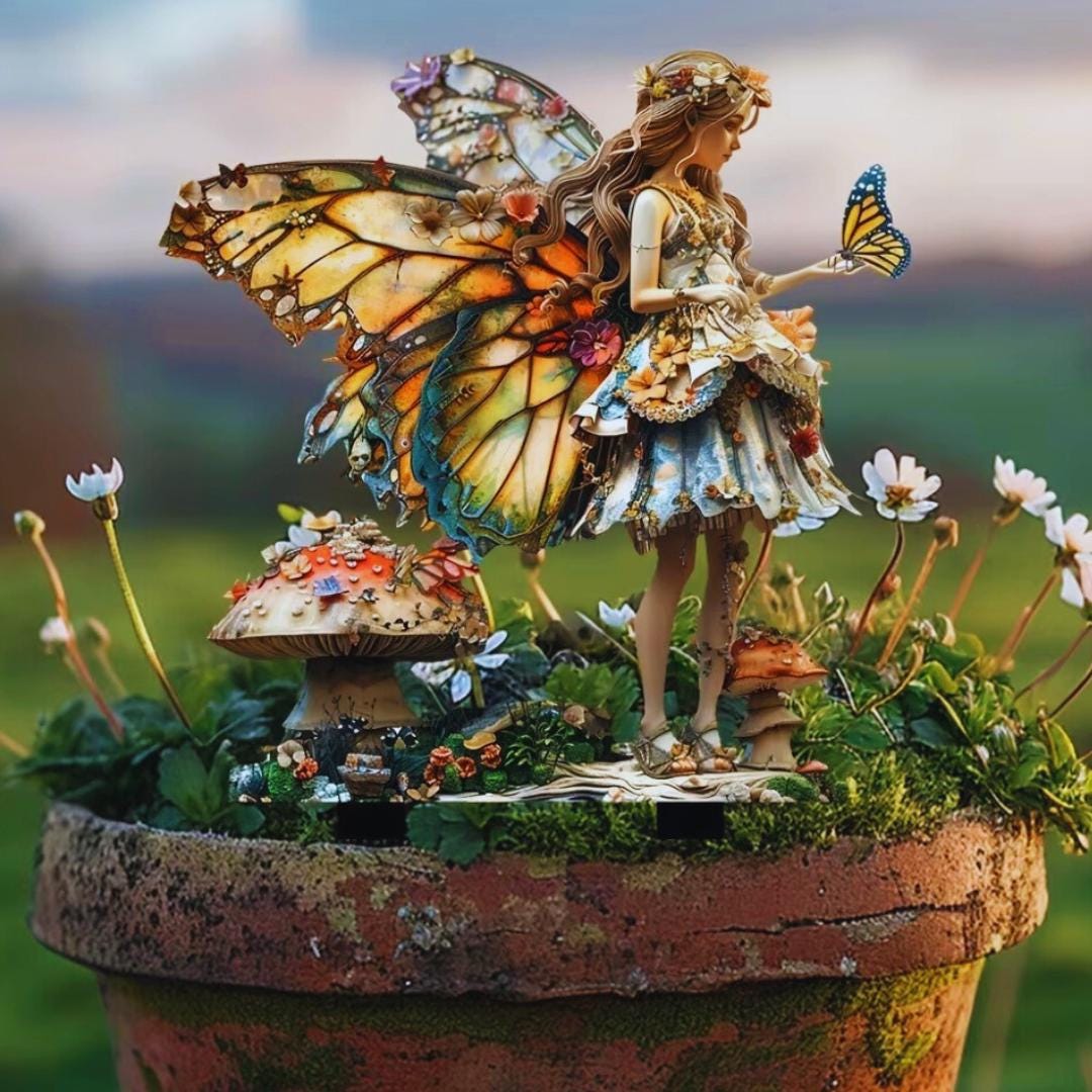 Mushroom Fairy Acrylic Plant Pot Sticks - Etsy