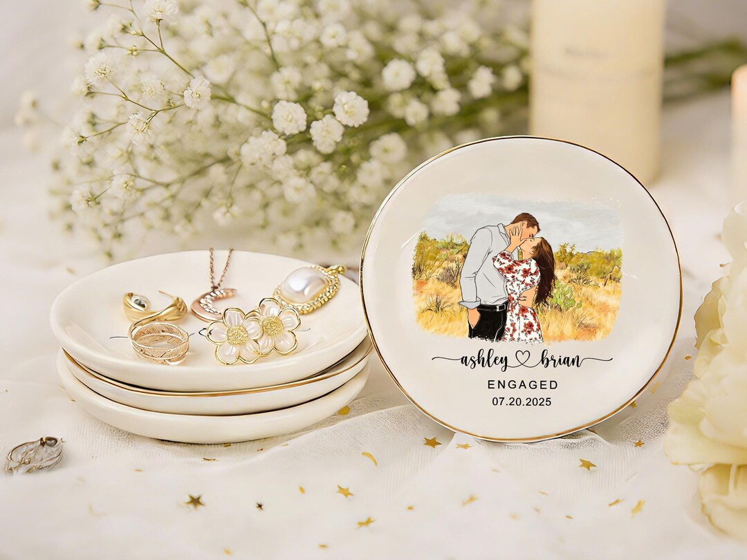 Custom Proposal Portrait Ring Dish, Engagement Gift for Her ...