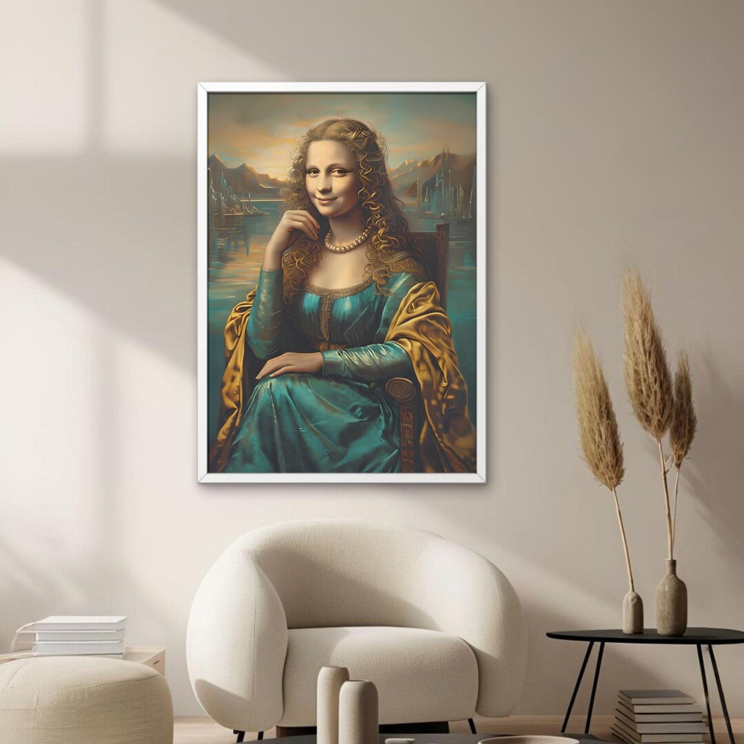 Fantasy Mona Lisa Portrait Print – Digital Download, Elegant ...