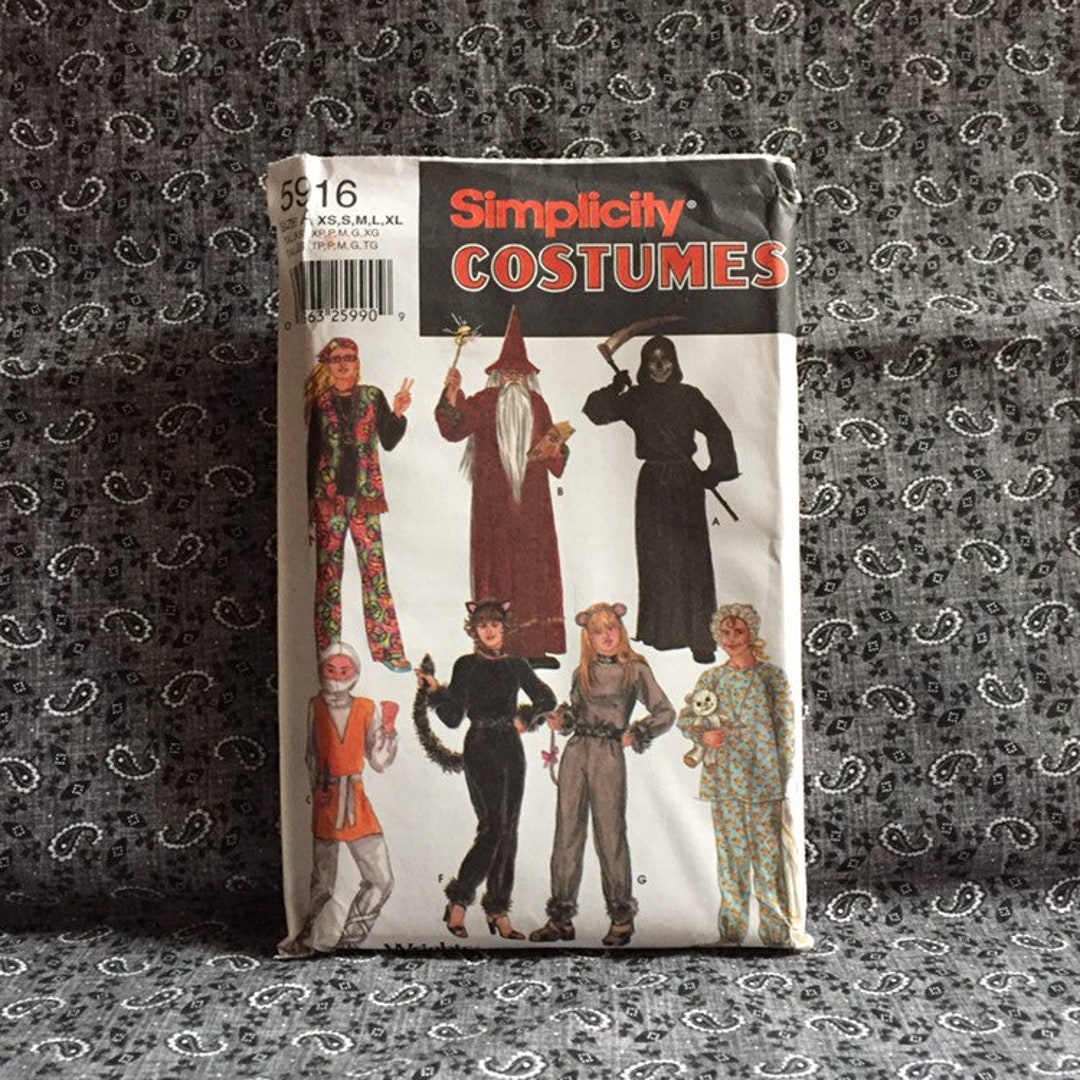 Simplicity 5916 Wizard Costume Sewing Pattern Size A:xs,s,m,l,xlg Mens ...