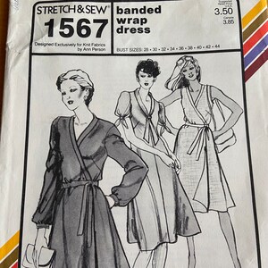 Stretch & Sew 1567 Banded Wrap Dress Ann Person Collectible Pattern Hip ...