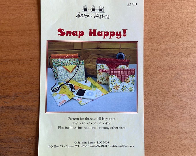 Snap Happy! Bag Sewing Pattern. Stitchin' Sisters Designs Cosmetic ...