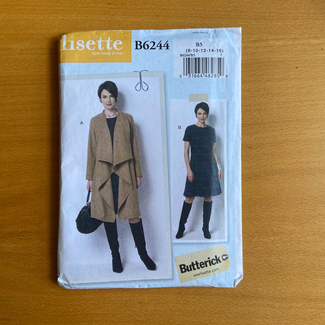Butterick 6244 Sewing Pattern Size 8-16 Loose Fitting Unlined Draped ...