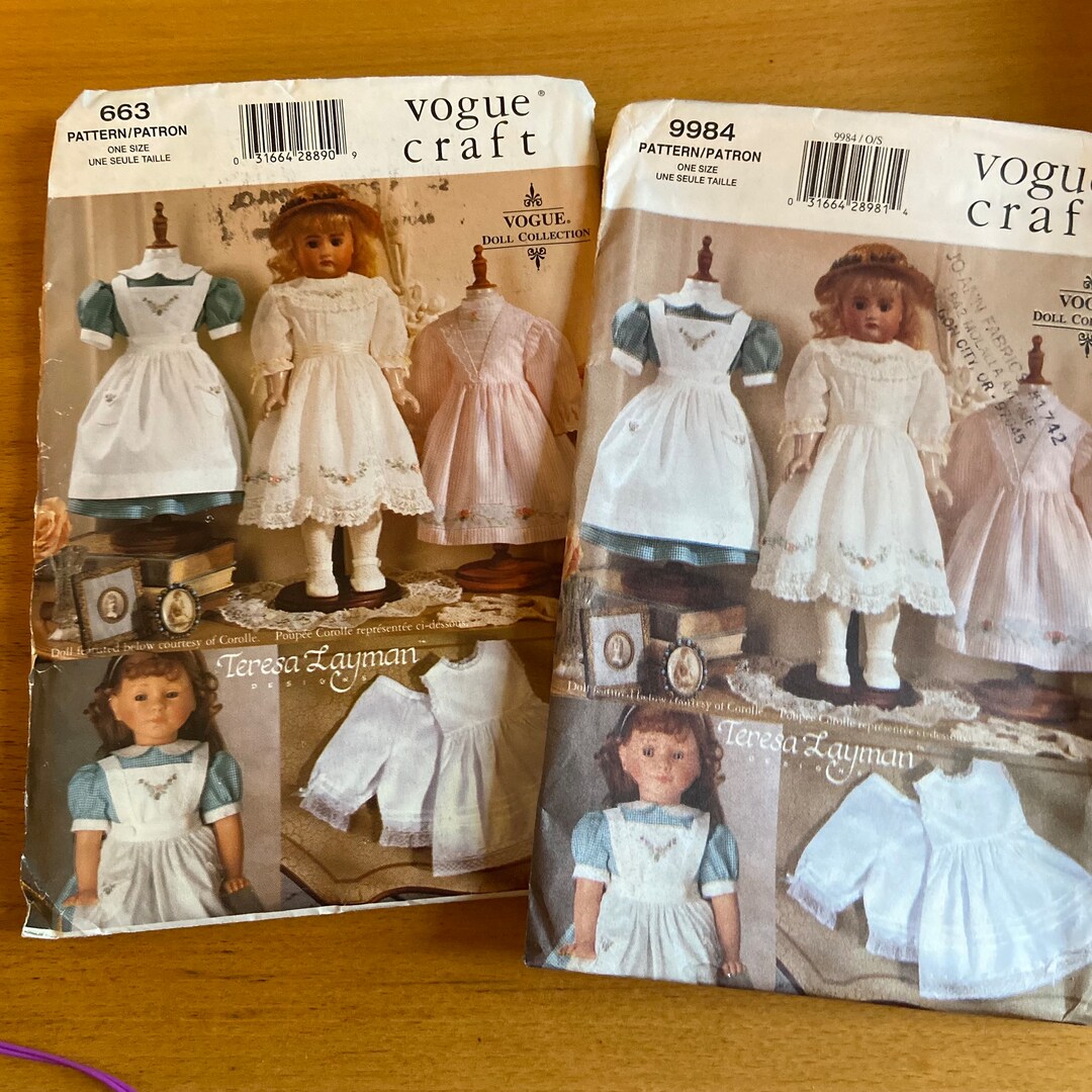 Vogue Craft 9984/663 18 Inch Doll Sewing Pattern. Heirloom/old ...