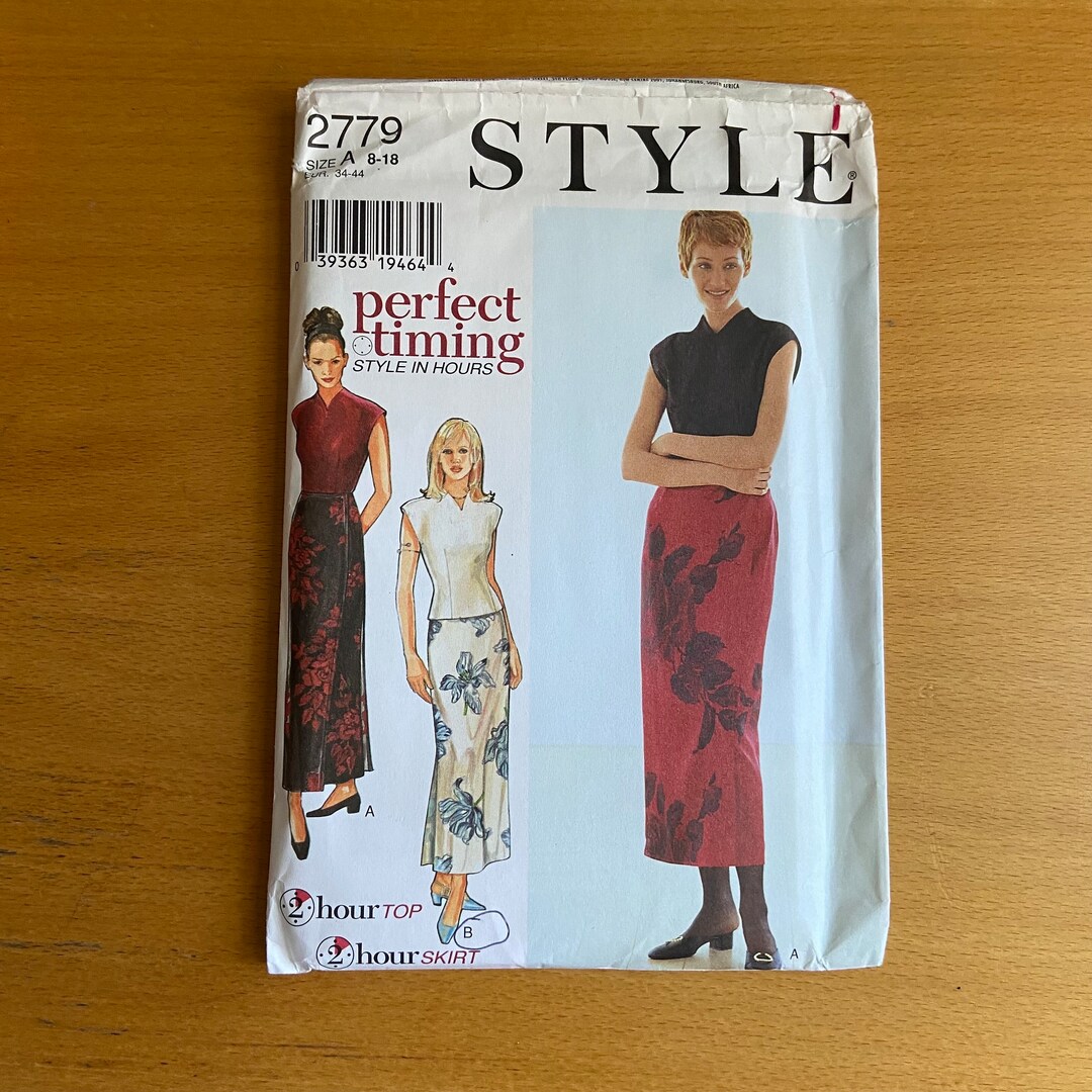 STYLE 2779 Sewing Pattern Perfect Timing 2 Hour Skirt W Side Slit, 2 ...