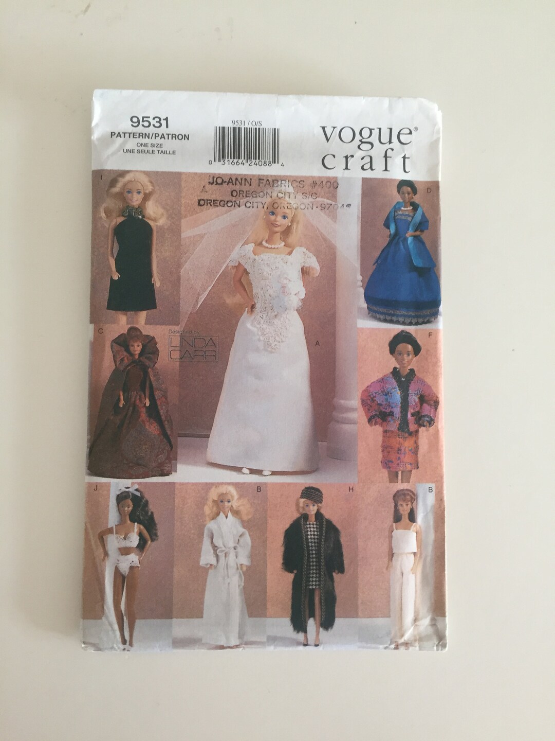 Vogue Craft 9531 Fashion Doll Sewing Pattern. 11 1/2 Barbie Outfits ...