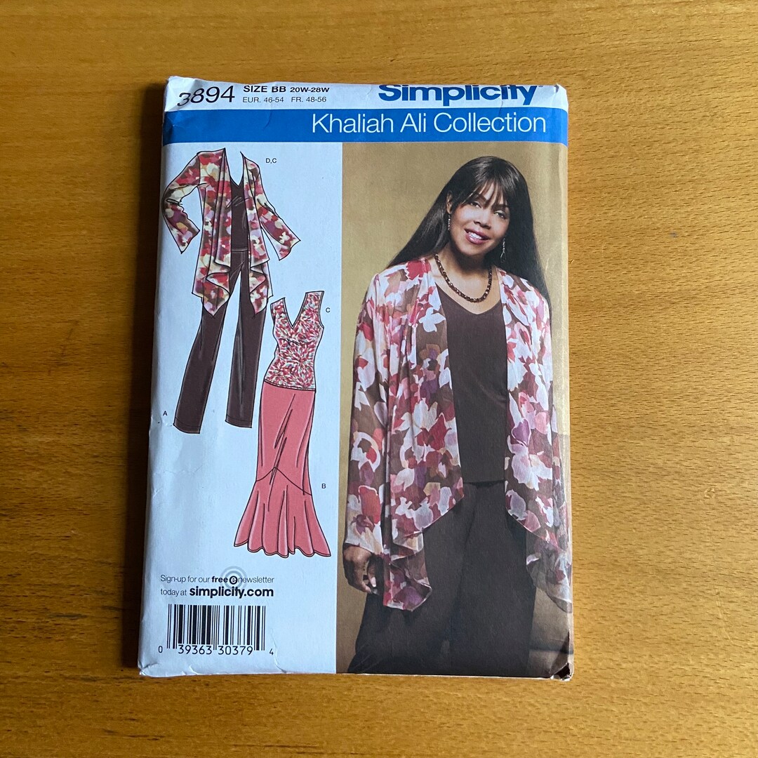 Simplicity 3894 Khaliah Ali Sewing Pattern Size BB 20W-28W Women's Knit ...