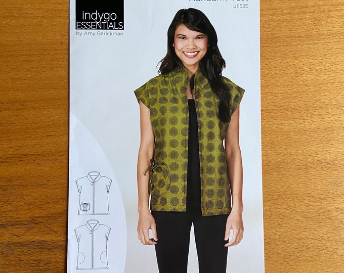 Mandarin Vest IJ1152 by Indygo Essentials Sewing Pattern by Amy Barickman, Size Xsm-3x (2-28 ...
